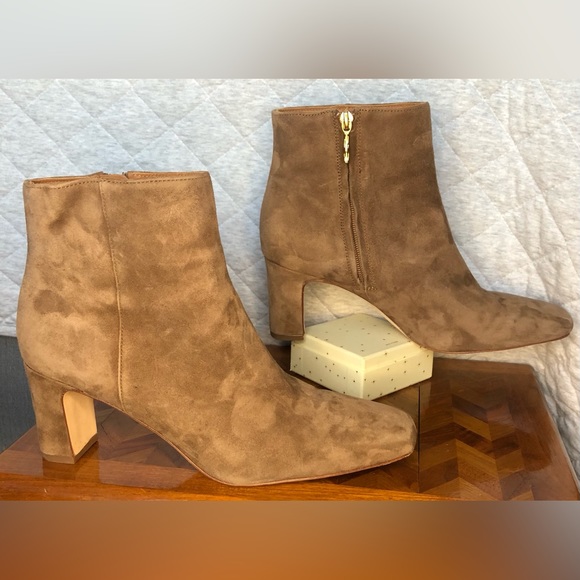 Shoes | J Mclaughlin The Gloria Toasted Coconut Suede Bootie | Poshmark